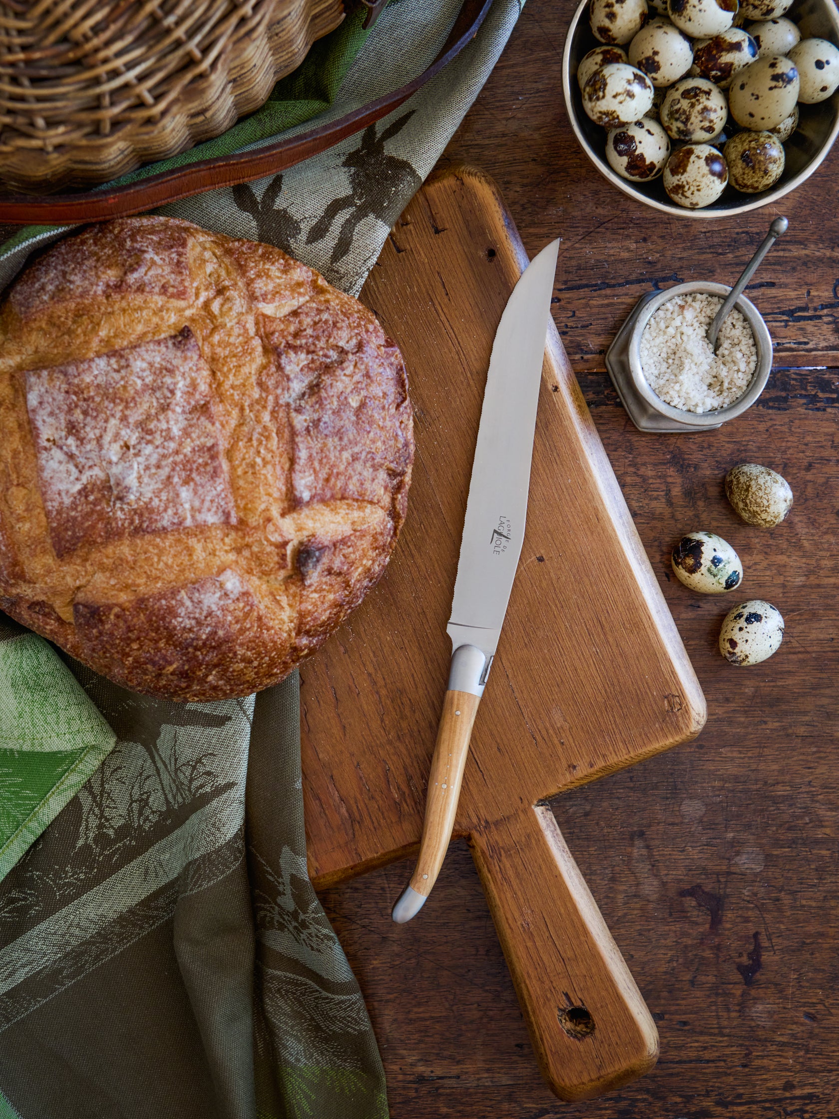 Forge de Laguiole Olive Wood Traditional Bread Knife | Knives | Weston ...
