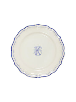 Gien Filet Blue Monogram Dinner Plate | Dinnerware | Weston Table