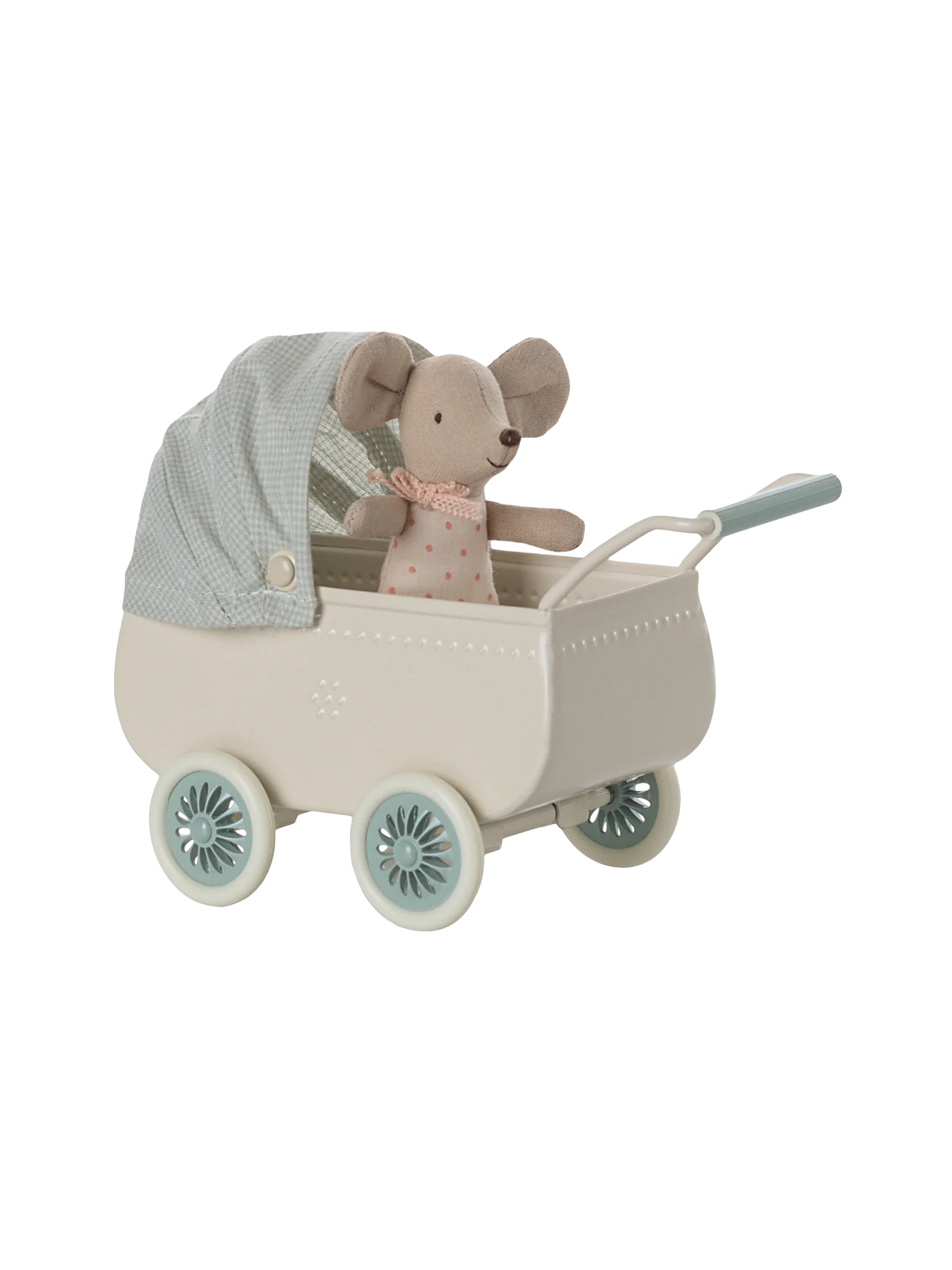 Shop the Maileg Micro Pram with Baby Mouse Mint at Weston Table