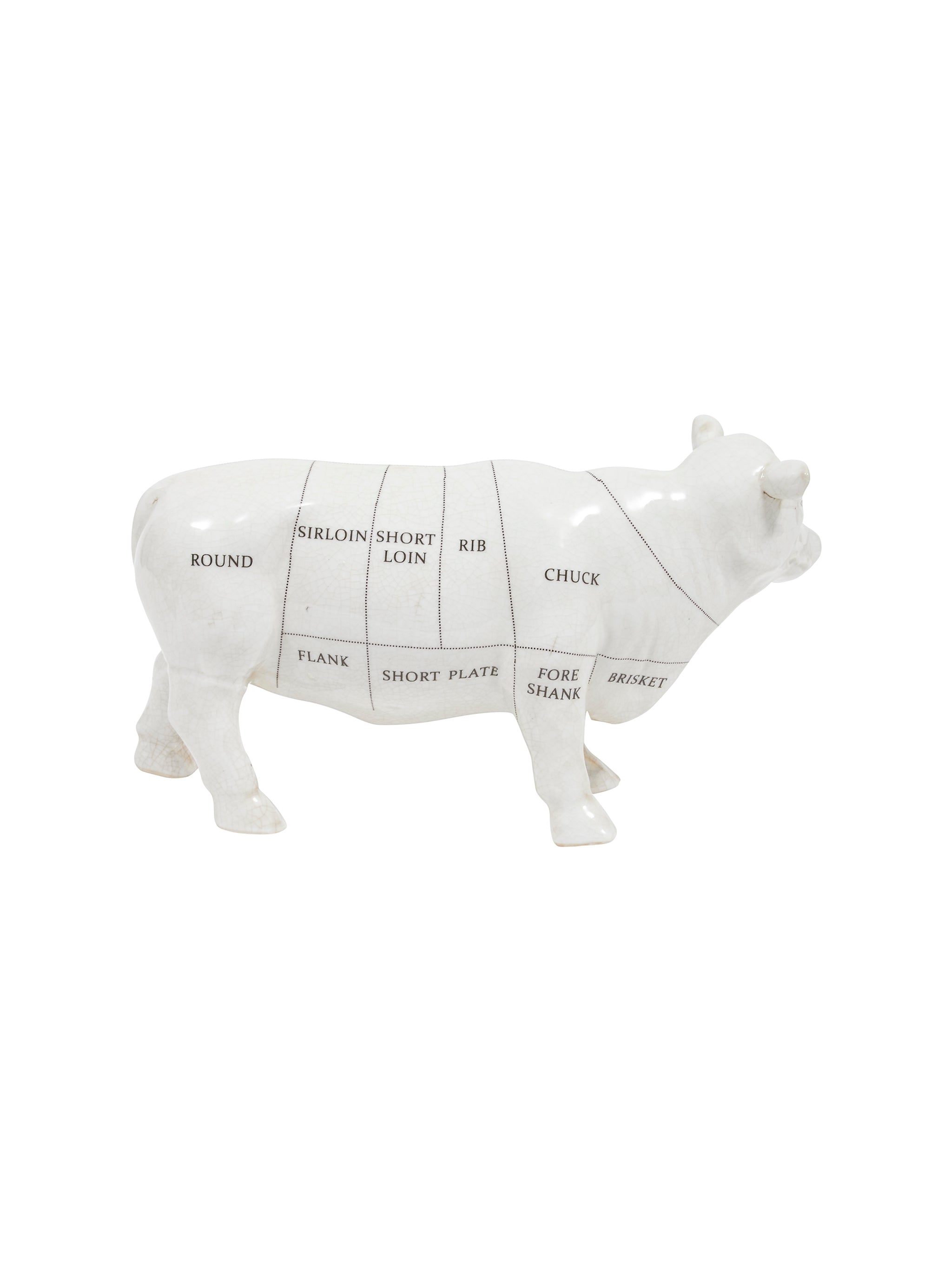 Porcelain Butcher's Cow Beef Cut Diagram Figure | Decor & Accessories ...