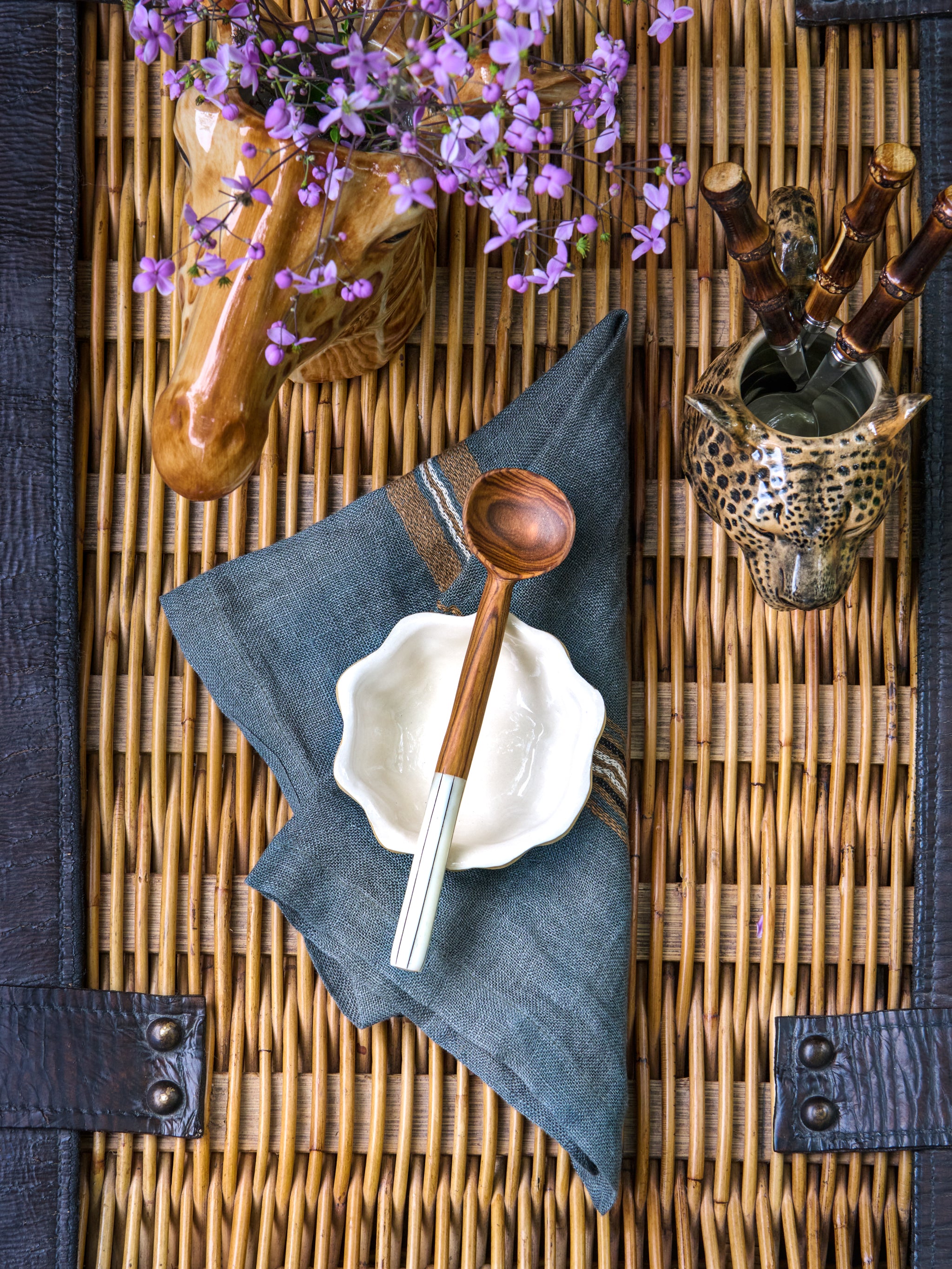Shop the Tanzanian Wood and Bone Carved Spoons at Weston Table