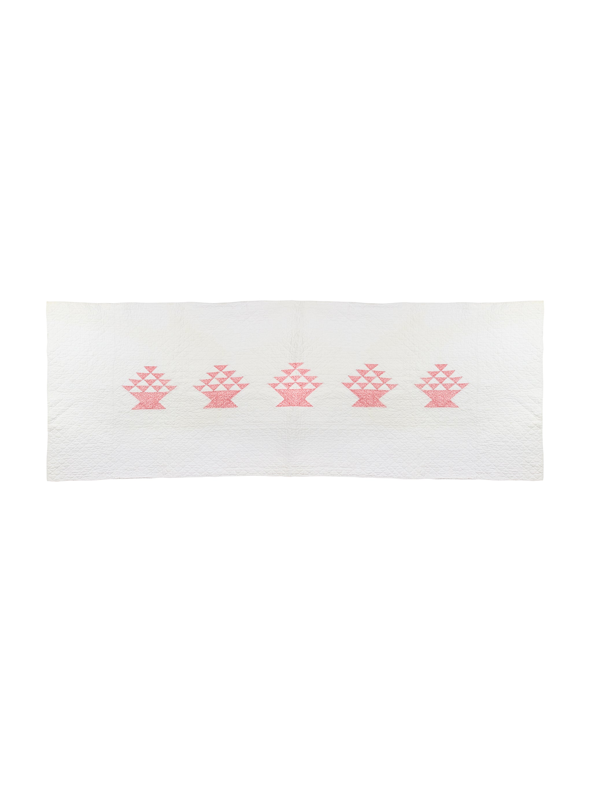 Shop the Vintage 1930s Flower Basket Pink and White Quilt Table Runner ...