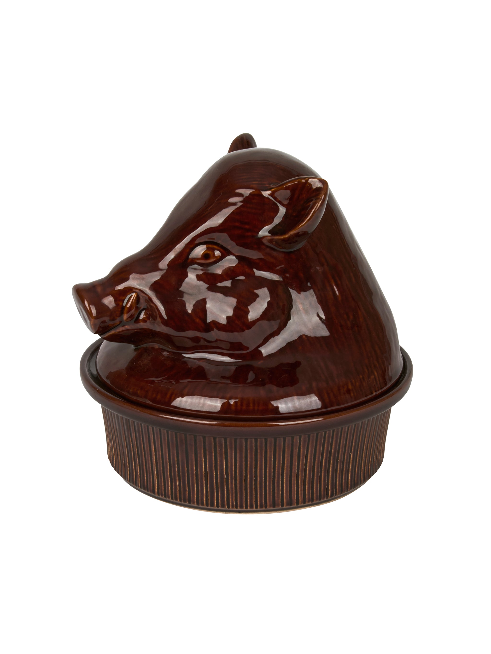 Vintage 1950s Brown Boar Round Tureen | Tureens | Weston Table