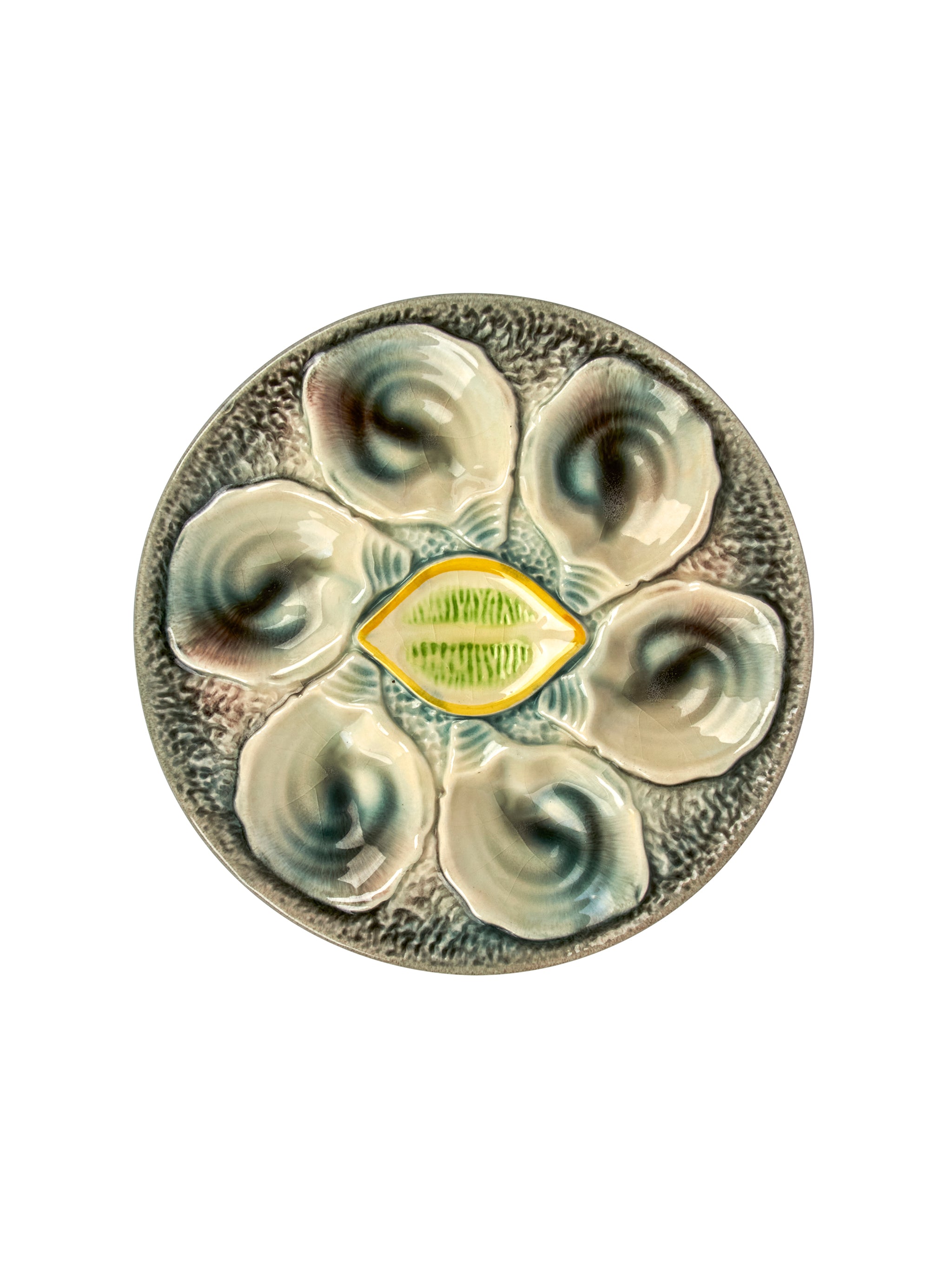 Shop the Vintage 1960s Deruta Majolica Mottled Oyster Plate at Weston Table