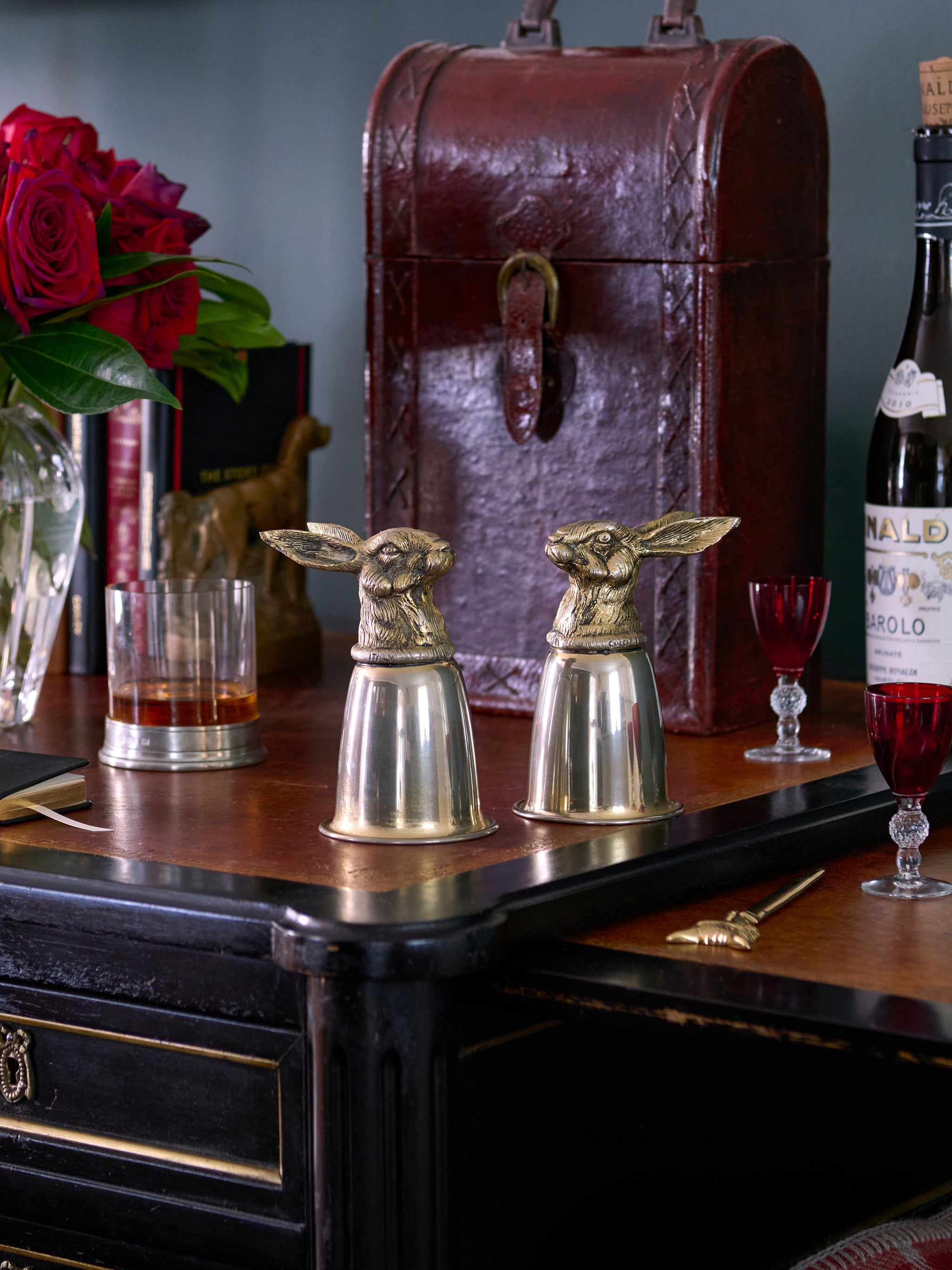 Vintage Gucci Rabbit Brass and Silver Plate Stirrup Cup | Cocktail ...