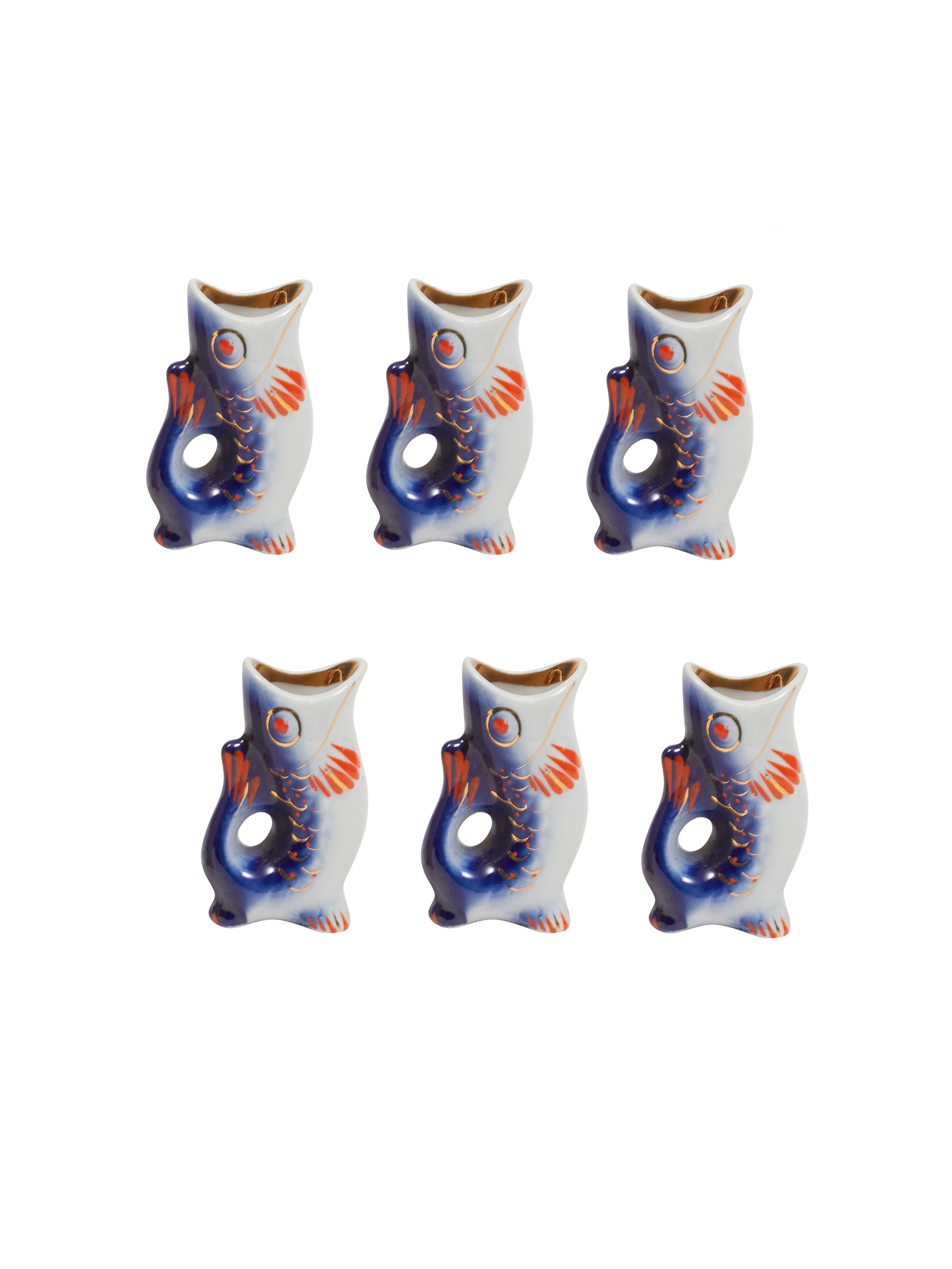 Vintage Retro Blue and Red Fish Pitcher and Shot Glass Set | Carafes ...