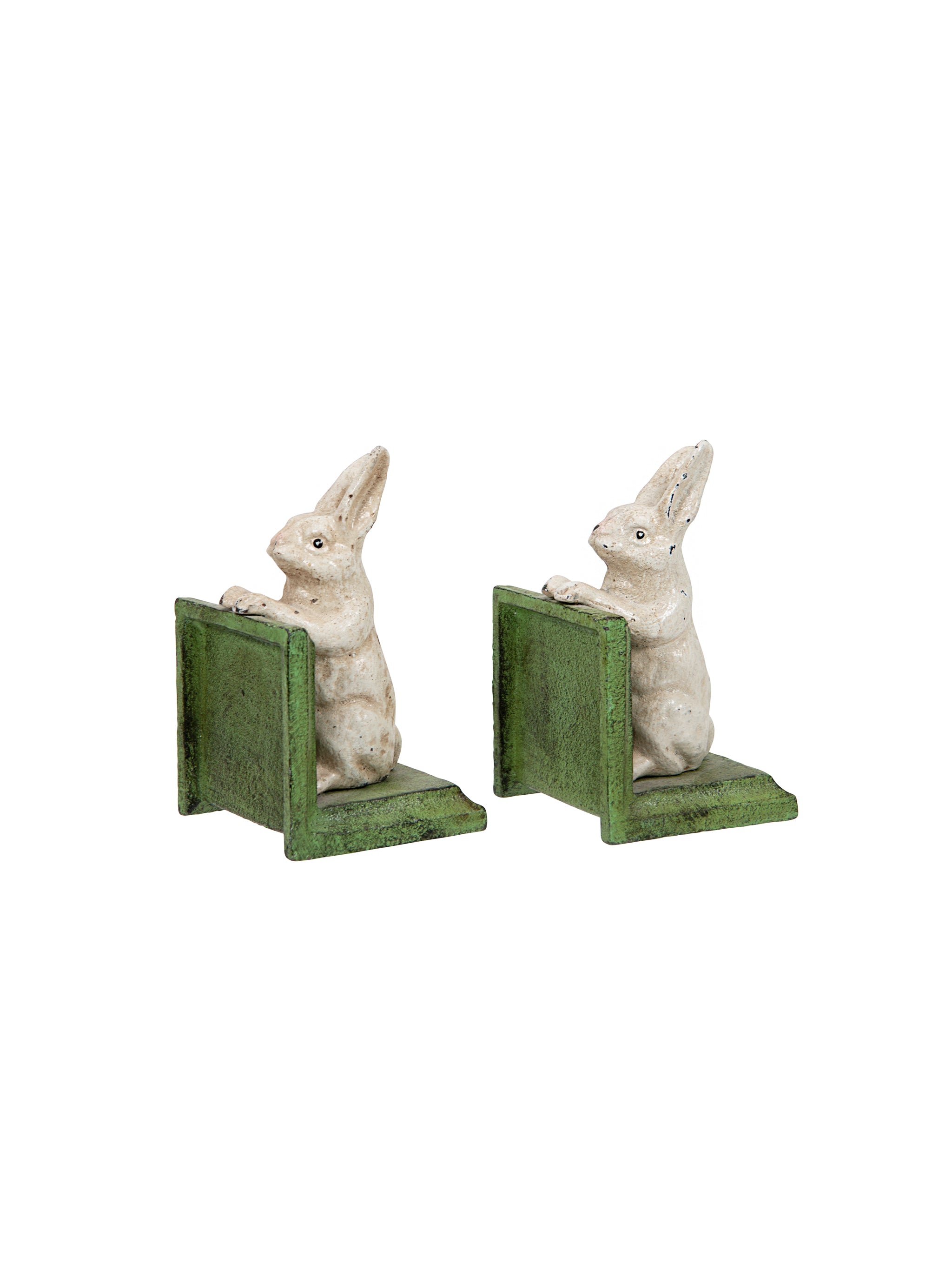 Shop the Vintage Cast Iron White Bunny Bookends at Weston Table