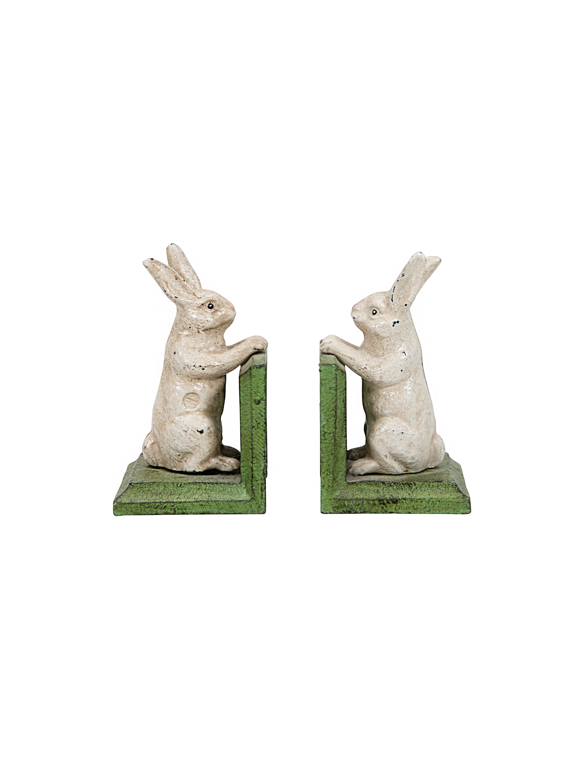 Shop the Vintage Cast Iron White Bunny Bookends at Weston Table